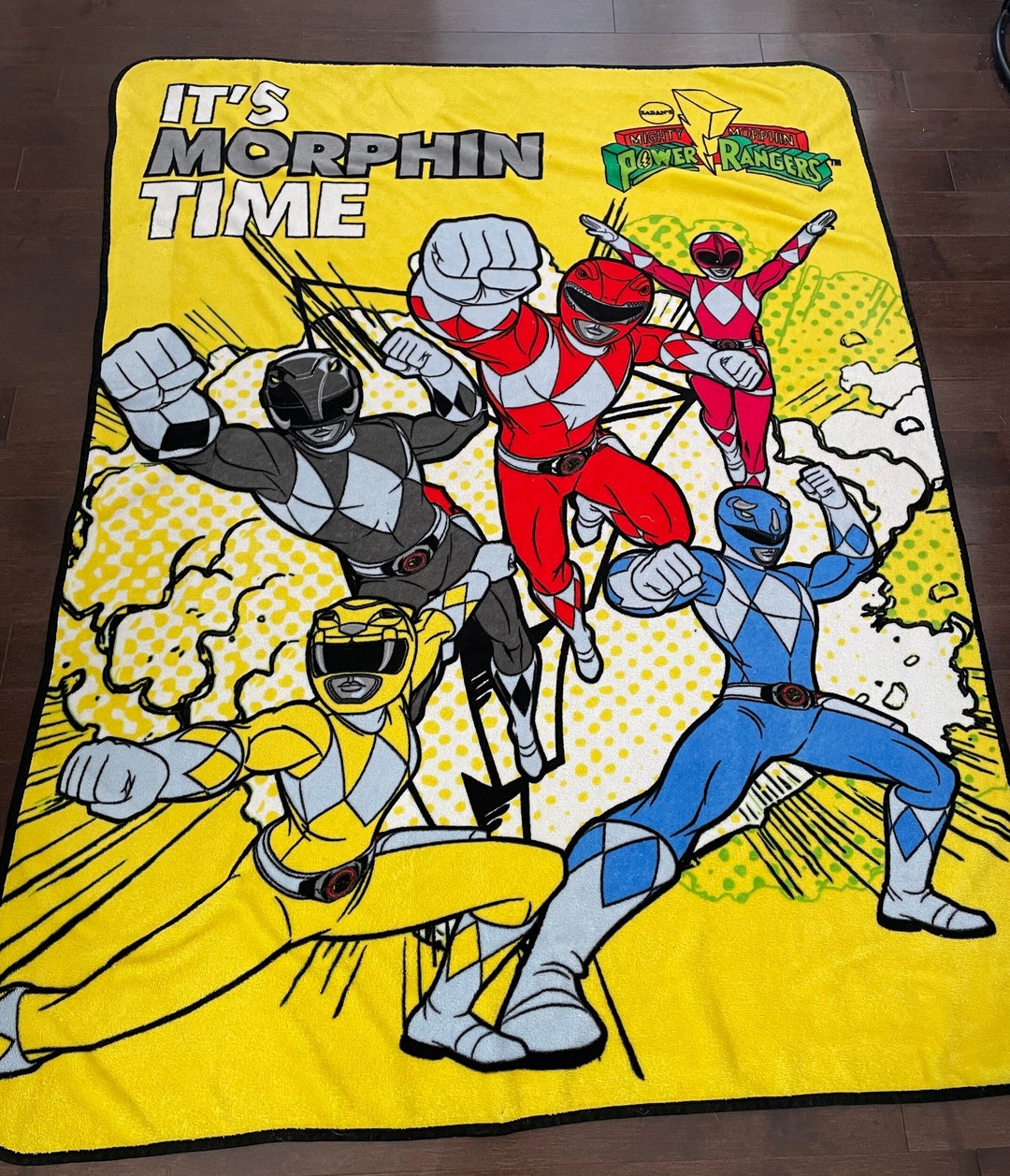 Retro Saban Mighty Morphin Power Rangers Fleece Blanket - Etsy