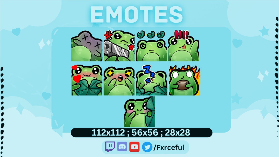 BUNDLE: Frog Emotes, Animated Emotes AND Sub Badges | Twitch Emotes ...