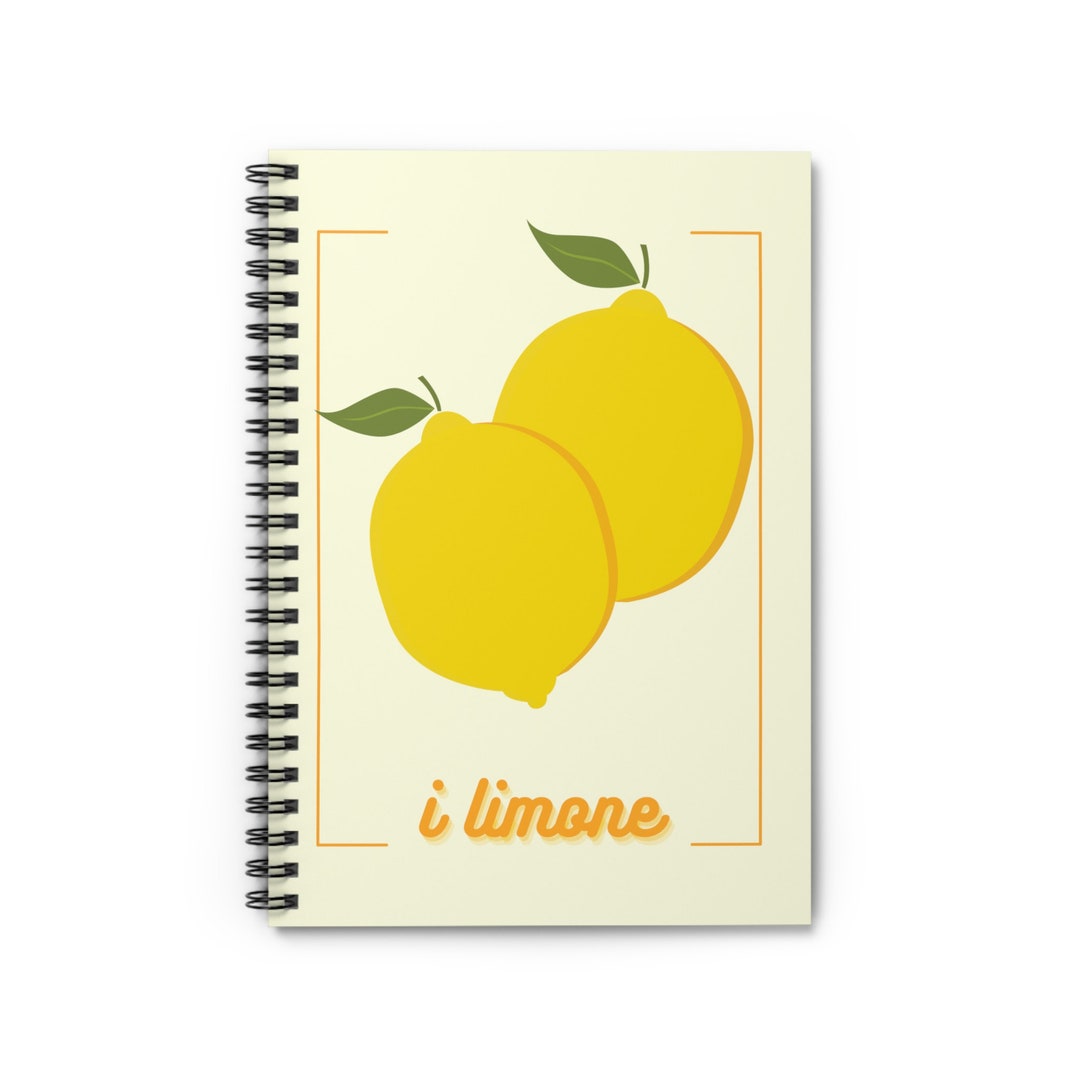 Italian Lemons Spiral Notebook - Ruled Line - Etsy