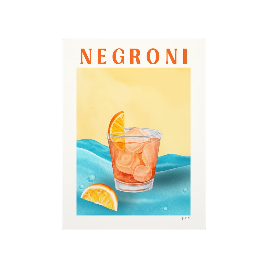 Vintage Negroni Print - Premium Matte Vertical Posters - Etsy