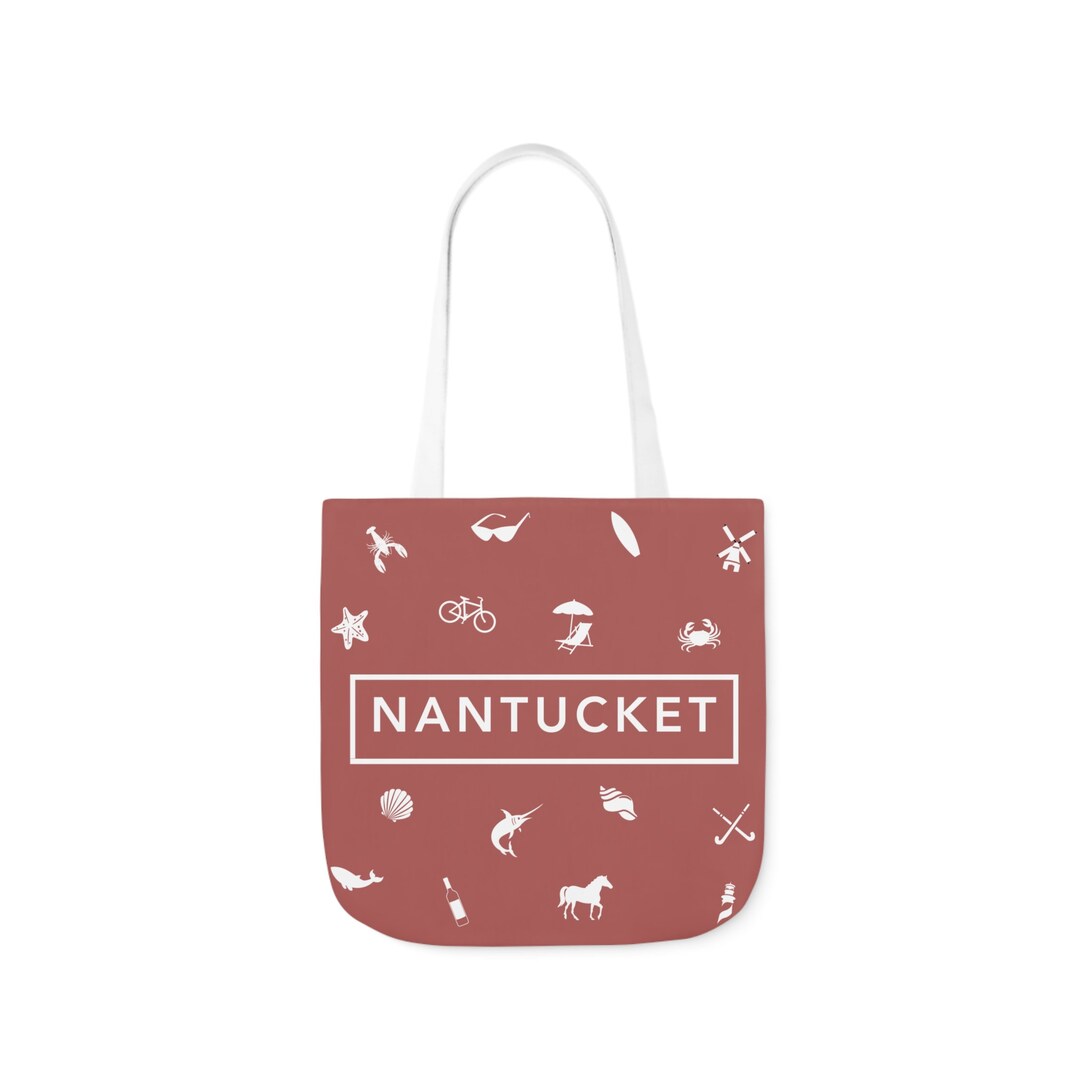 Nantucket Red ACK Polyester Canvas Tote Bag (AOP) - Etsy