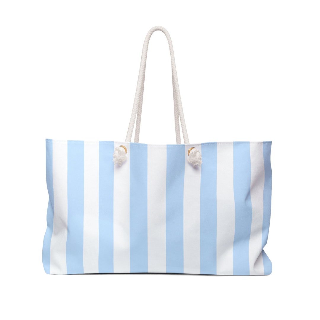 Blue Stripe Weekender Bag - Etsy