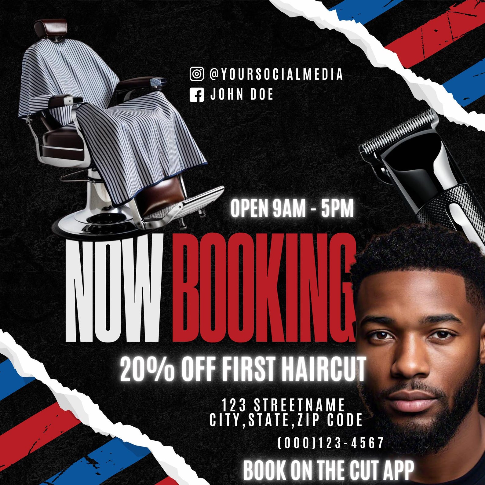 Editable Barber Flyer Template | Customizable Canva Design - Etsy