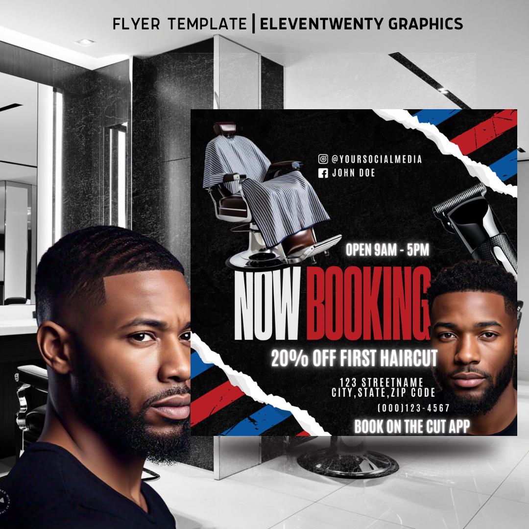 Editable Barber Flyer Template | Customizable Canva Design - Etsy