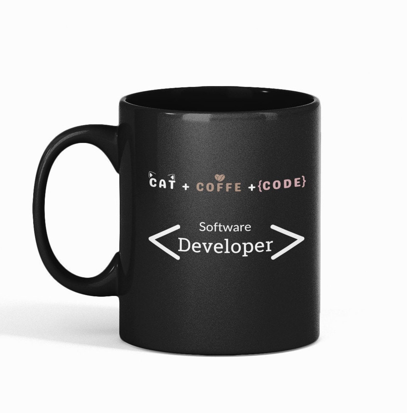 Software Developer Mug Coffee, Cat Coffeee Code Mug, Mug for Developer, Programmer or Engineer ...
