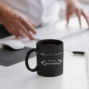 Software Developer Mug Coffee, Cat Coffeee Code Mug, Mug for Developer, Programmer or Engineer ...