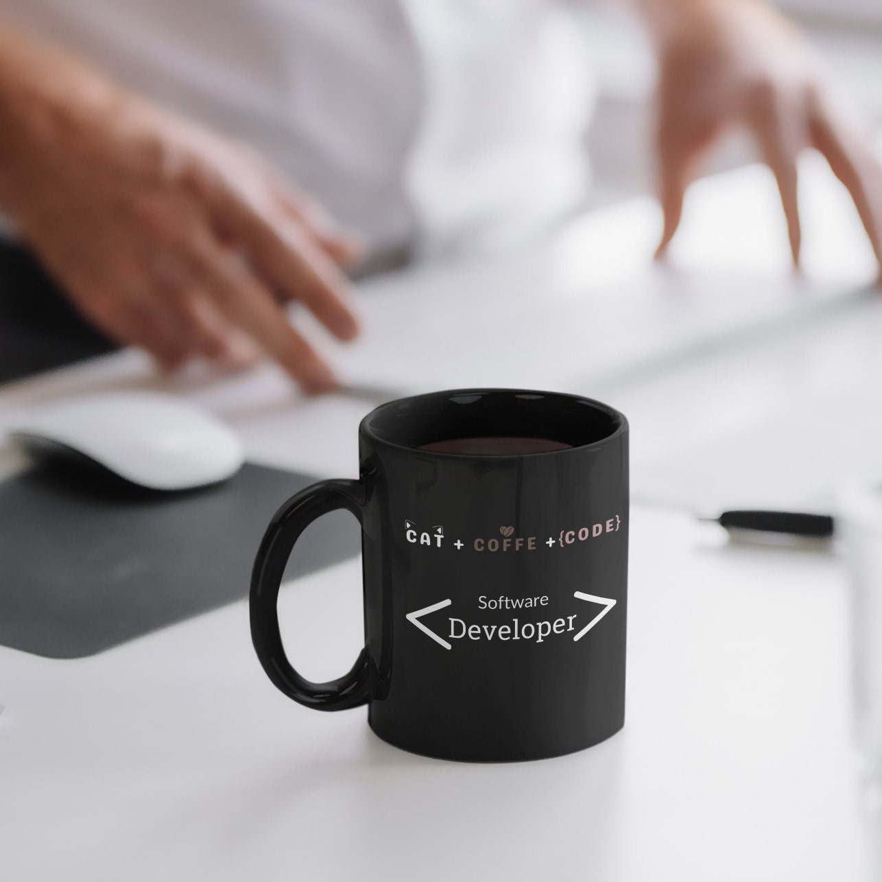 Software Developer Mug Coffee Cat Coffeee Code Mug Mug For Developer