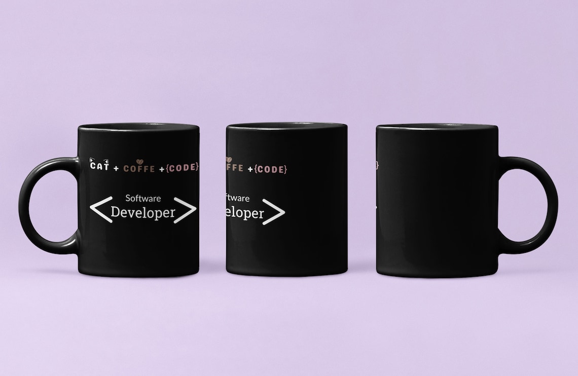 Software Developer Mug Coffee, Cat Coffeee Code Mug, Mug for Developer ...