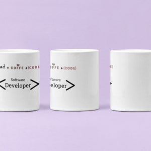 Software Developer Mug Coffee, Cat Coffeee Code Mug, Mug for Developer, Programmer or Engineer ...