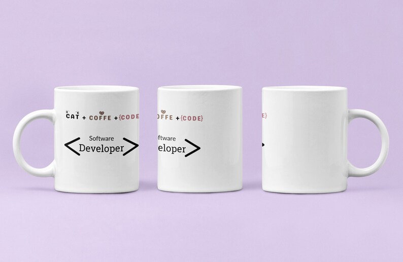 Software Developer Mug Coffee, Cat Coffeee Code Mug, Mug for Developer ...