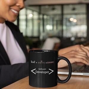 Software Developer Mug Coffee, Cat Coffeee Code Mug, Mug for Developer, Programmer or Engineer ...