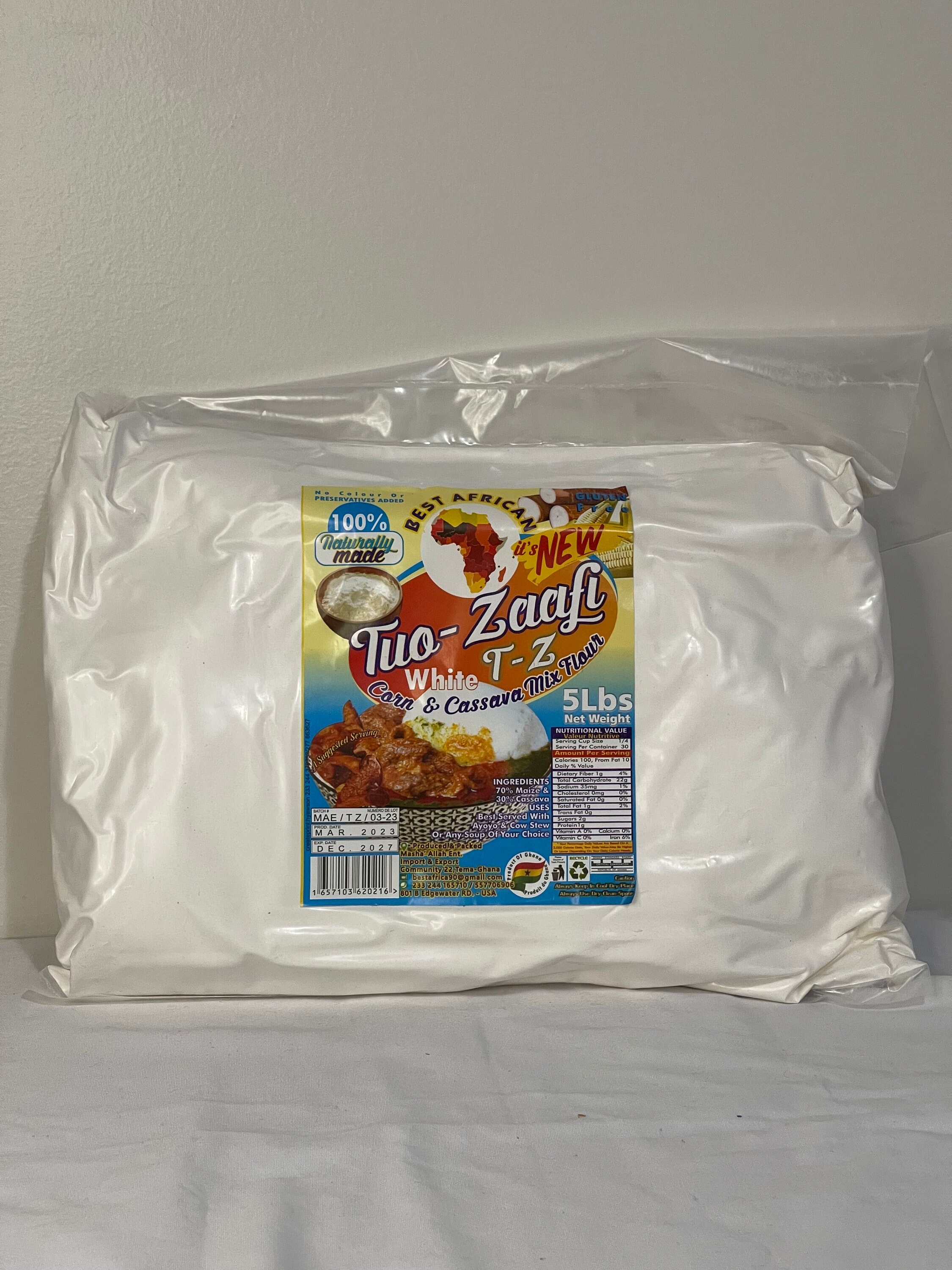 Best African Tuo Zaafi White Corn & Cassava Mix Flour 100% Naturally ...