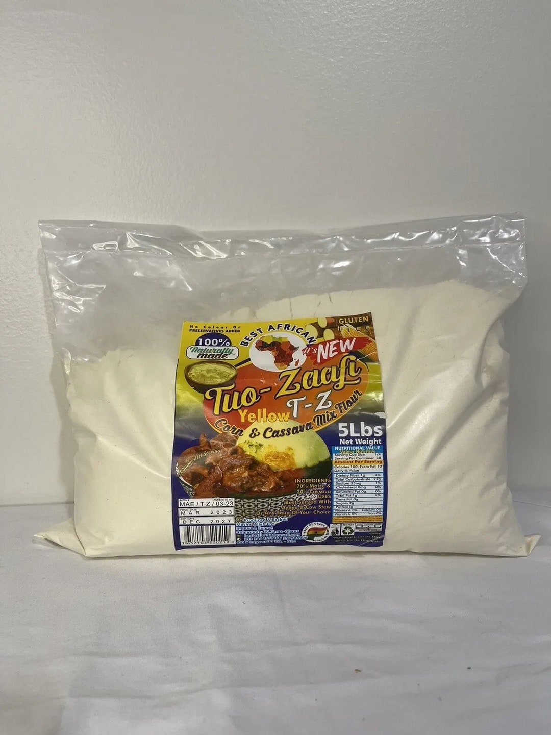 Best African Tuo Zaafi Yellow Corn & Cassava Mix Flour 100% Naturally ...