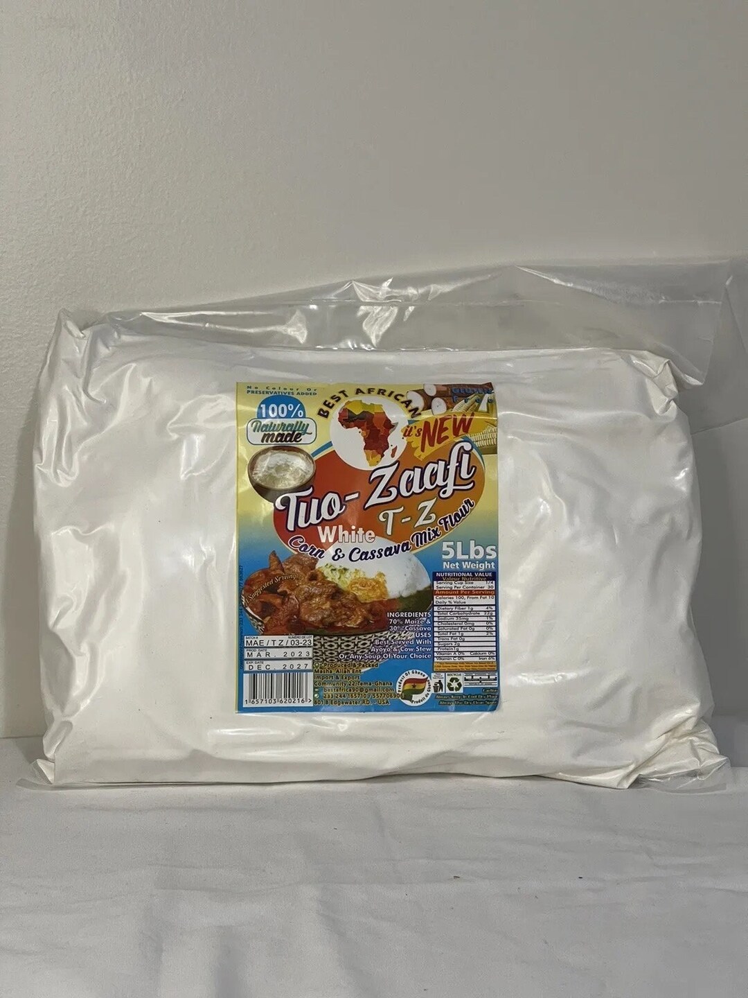 Best African Tuo Zaafi White Corn & Cassava Mix Flour 100% Naturally ...