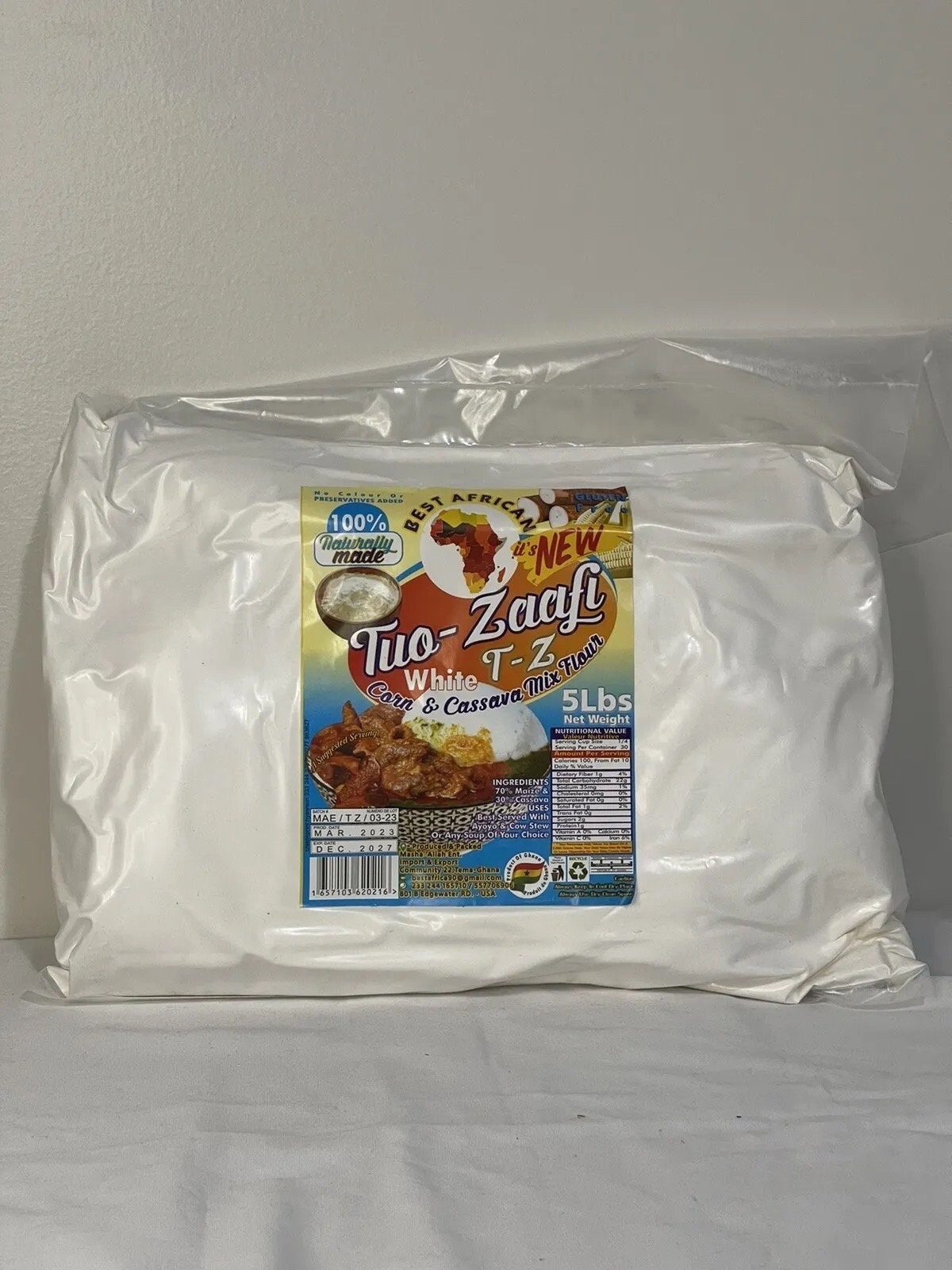 Best African Tuo Zaafi White Corn & Cassava Mix Flour 100% Naturally ...