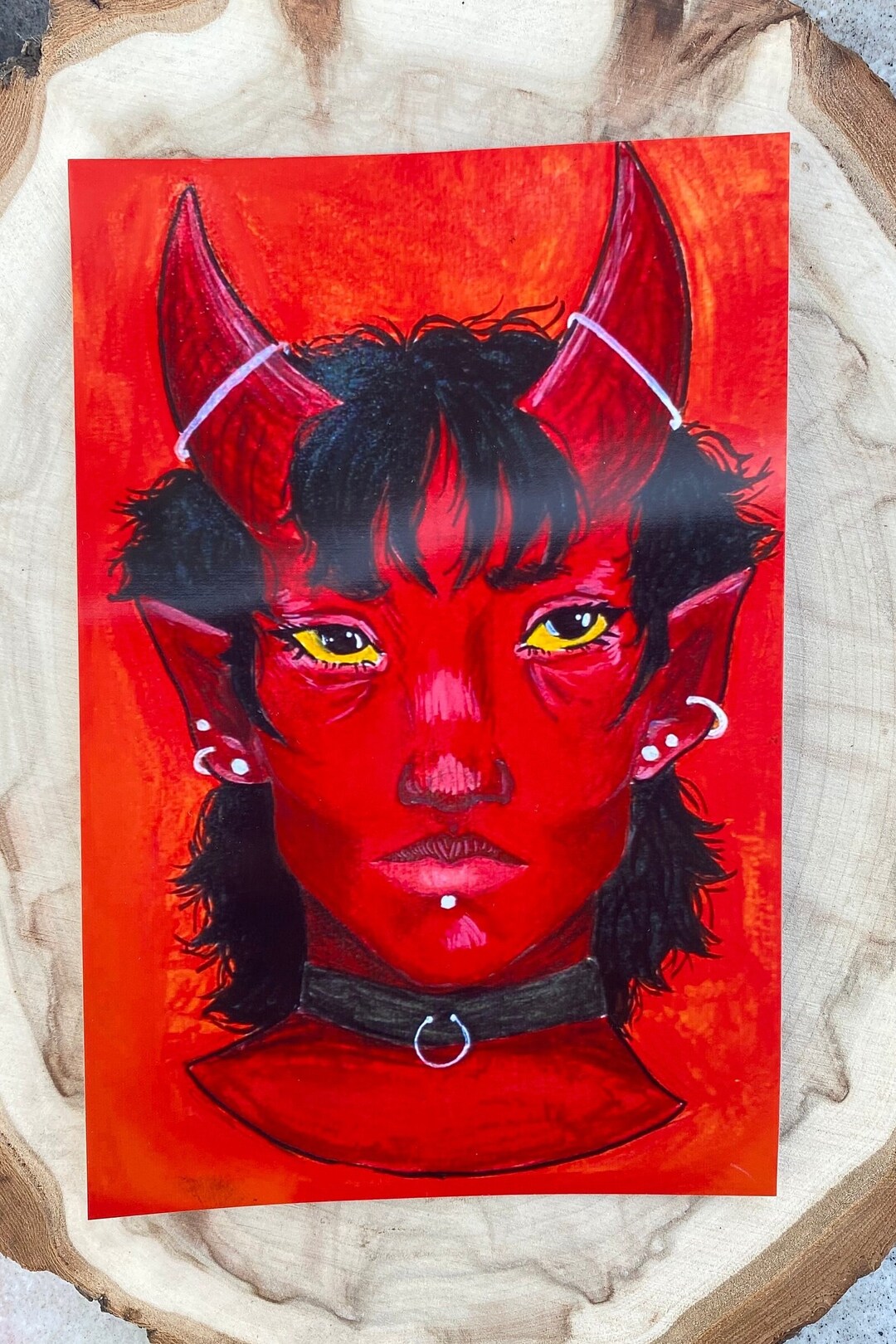 Imp Demon Portrait Mini Print - Etsy