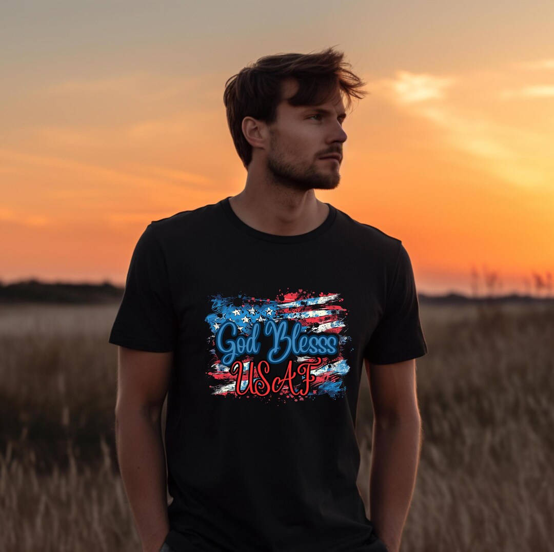 God Bless the Air Force T-shirt USAF Military Shirt American Flag Air ...