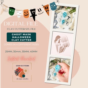 Polymer Clay Cutter STL File, Ghost Mask, Ghost Face , Halloween Clay ...