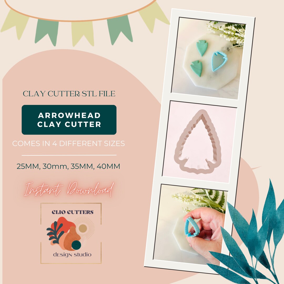 Arrowhead Polymer Clay Cutter STL File: Earring DIY (digital File) - Etsy