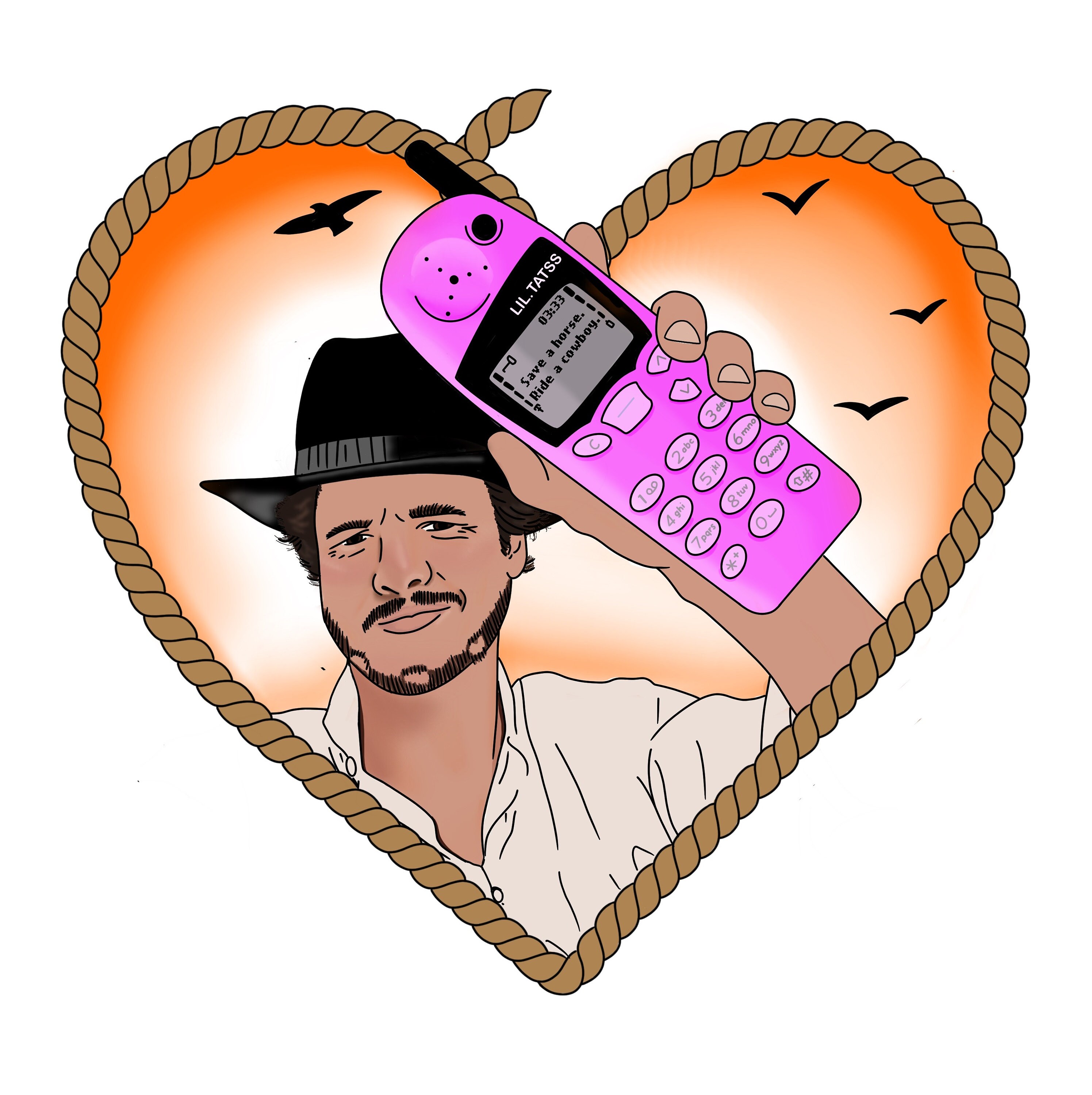 Pedro Pascal Cowboy Print - Etsy