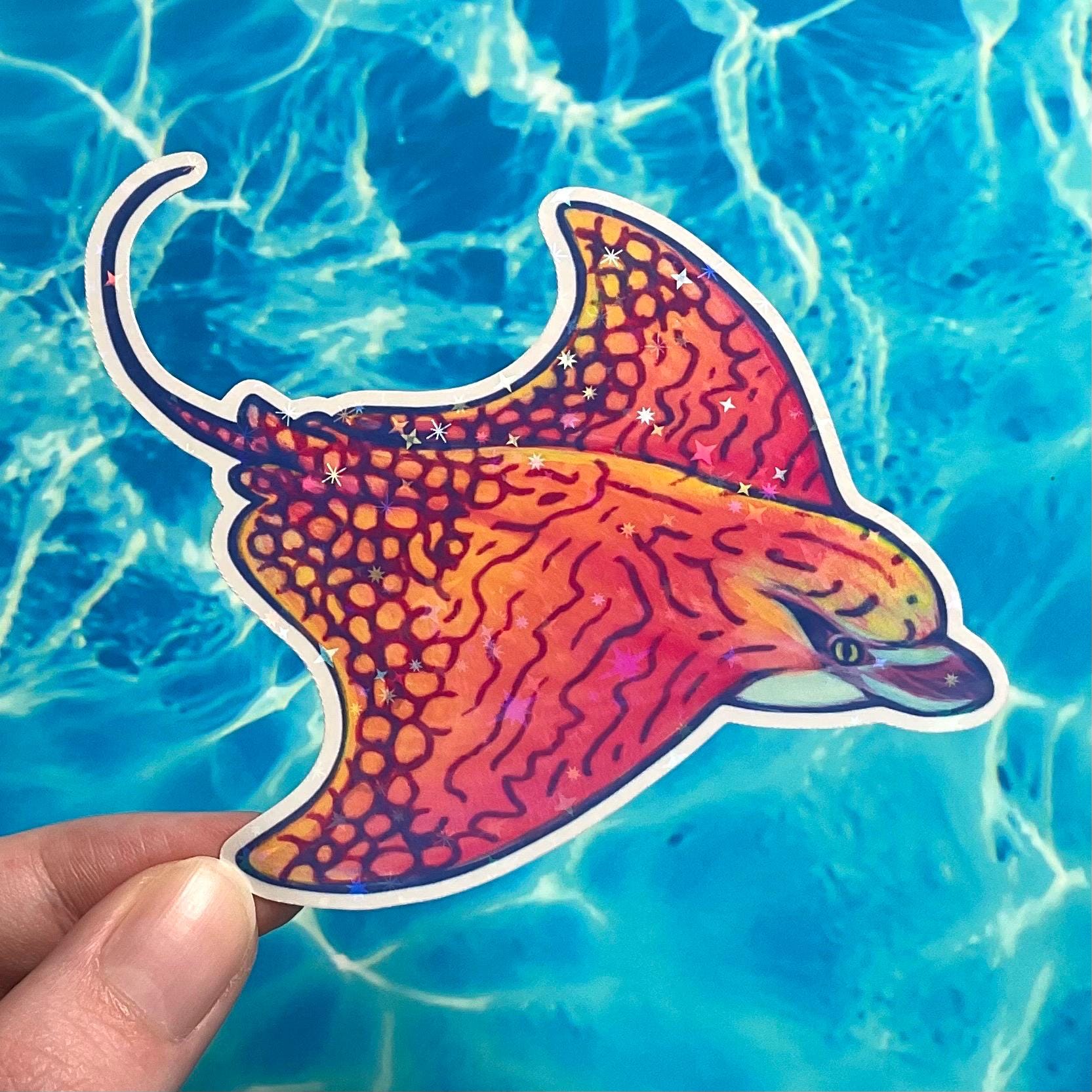 Holographic Ray Stickers / Manta + Sting + Eagle Ray / Handmade Artist ...