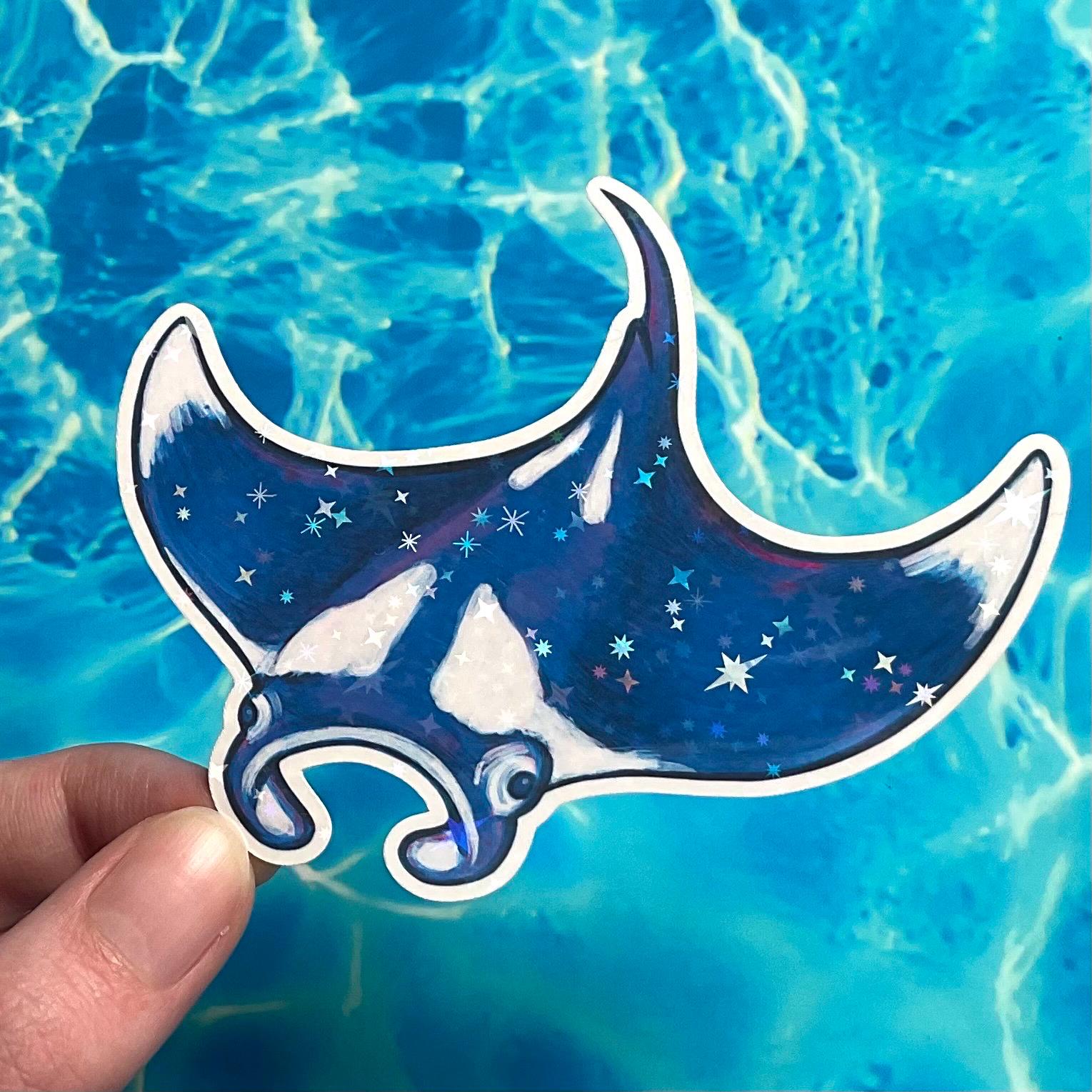 Holographic Ray Stickers / Manta + Sting + Eagle Ray / Handmade Artist ...