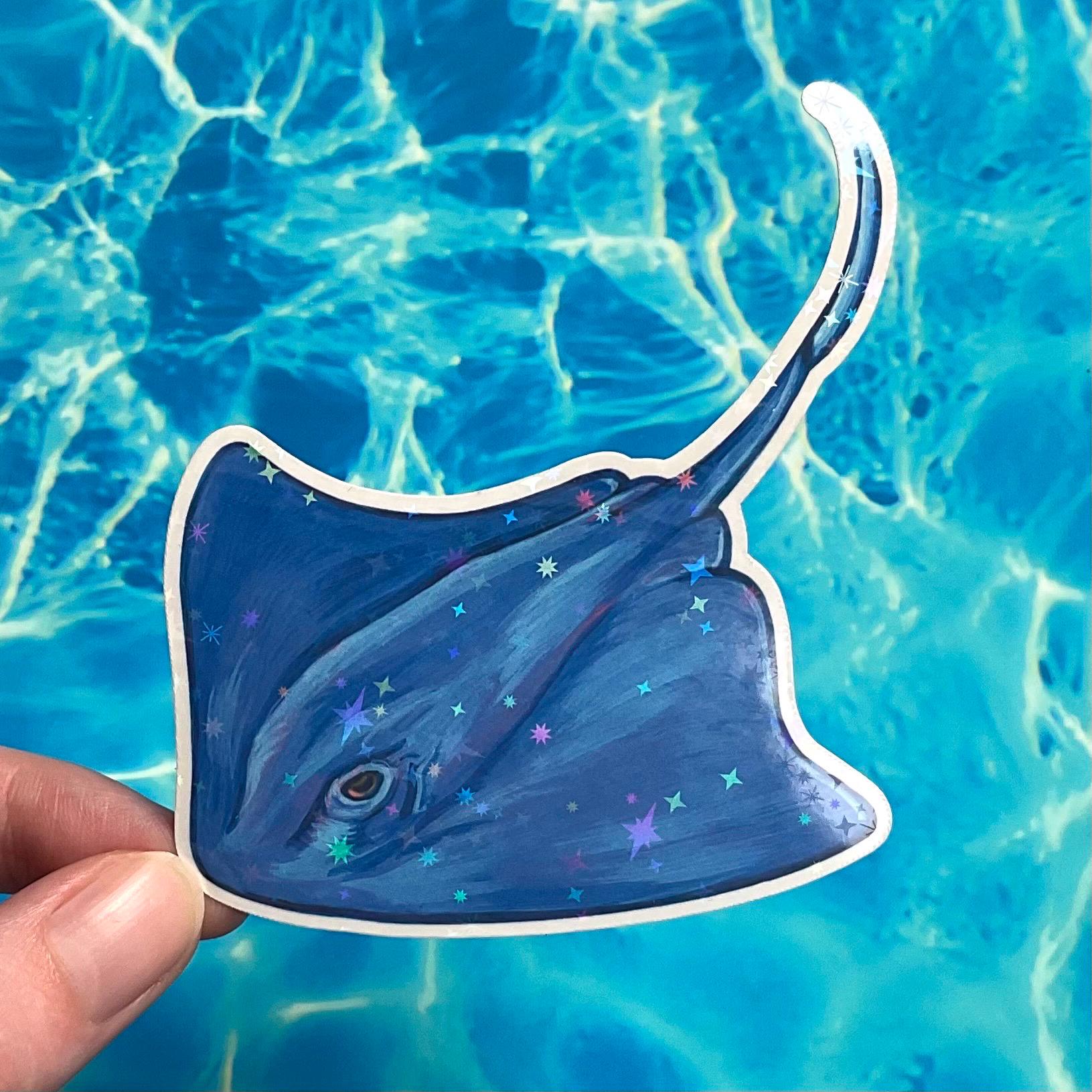 Holographic Ray Stickers / Manta + Sting + Eagle Ray / Handmade Artist ...