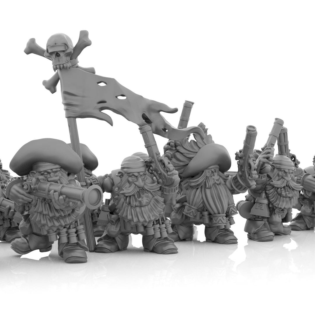 Dwarven Pirate Harquebusiers - Momminiatures - Fantasy Dwarven Pirate ...