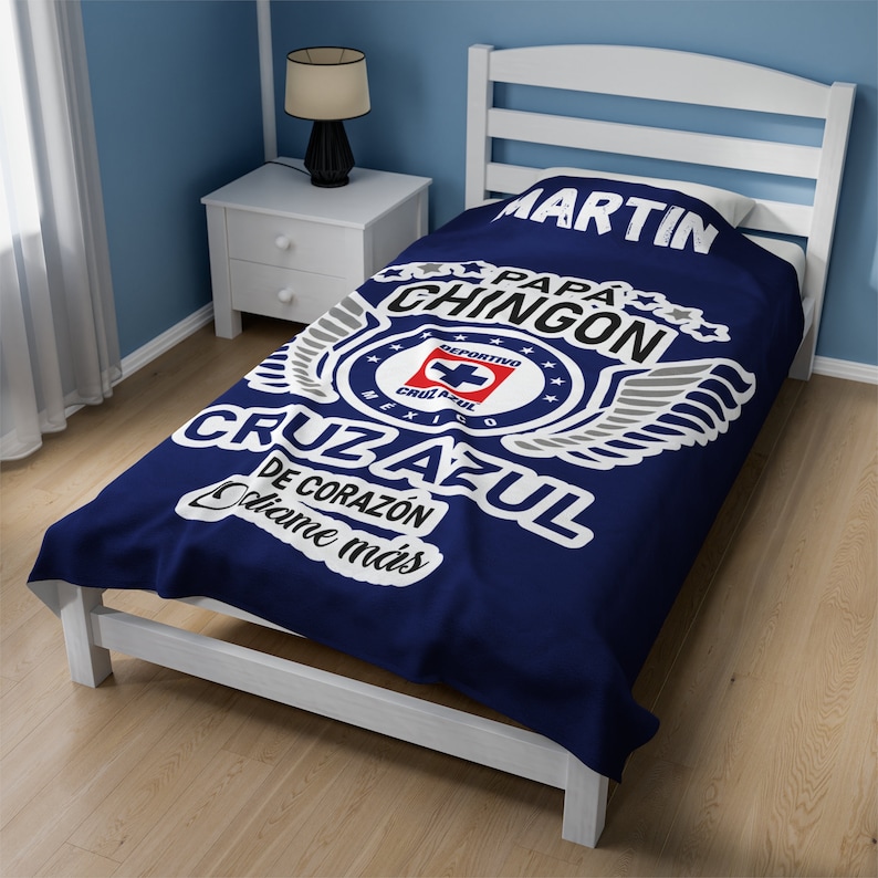 Personalized Blanket Cruz Azul, Mexican Futbol Soccer Gift, Regalo Para ...