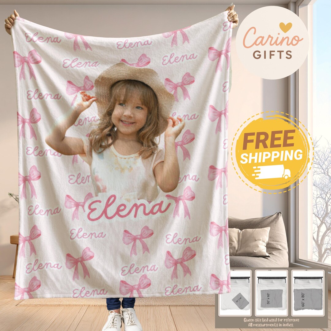 Custom Girl Blanket, Personalized Photo Blanket for Girls, Birthday ...