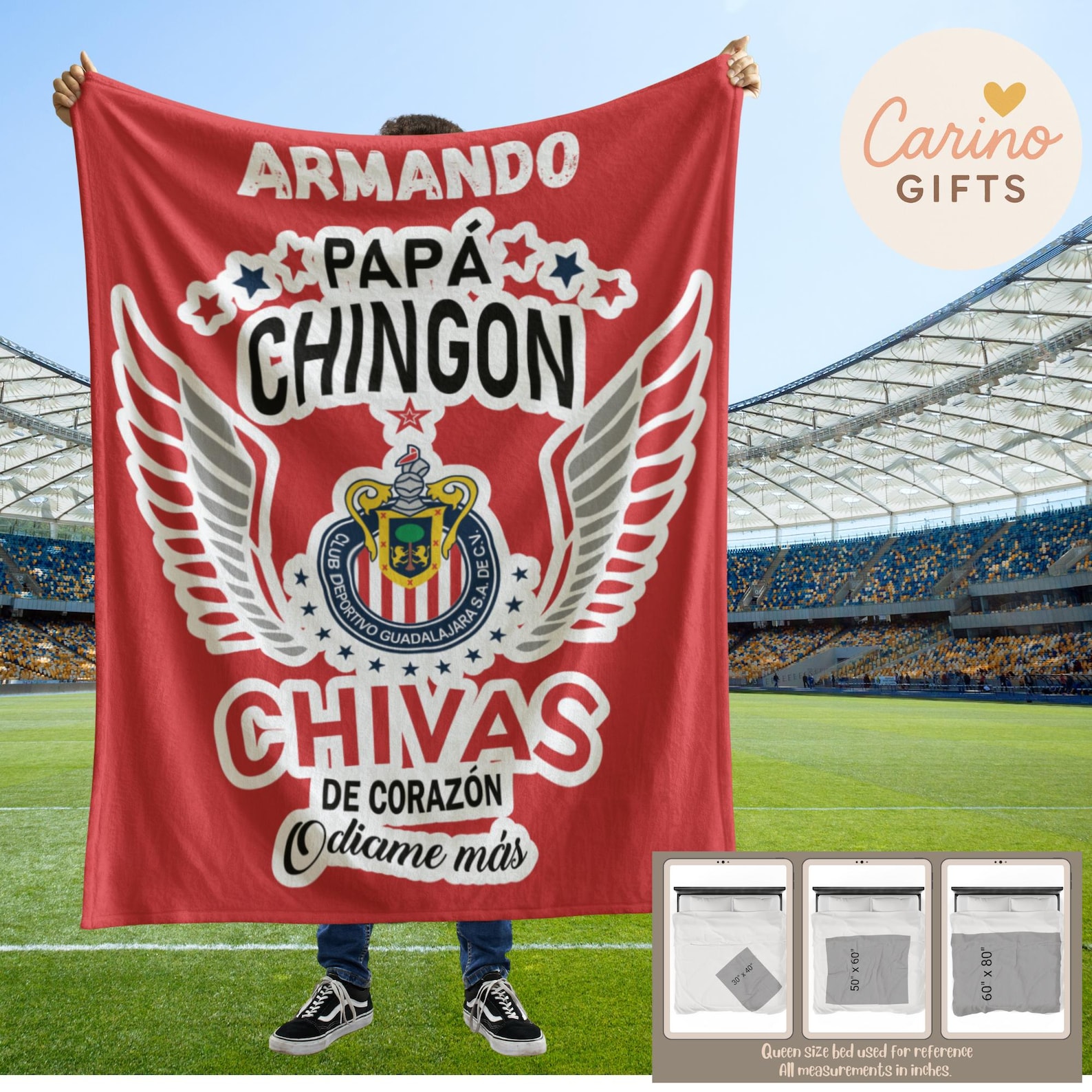 Personalized Blanket Chivas, Mexican Futbol Soccer Gift, Regalo Para ...