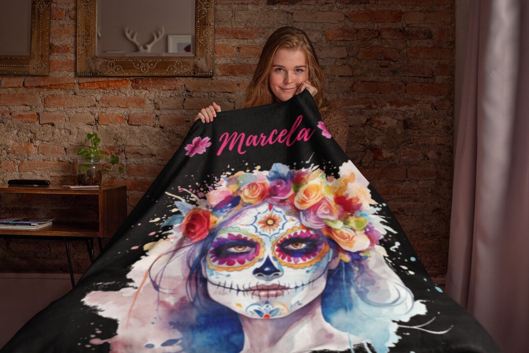 Personalized Blanket of La Catrina, Catrina Blanket, Calavera, Dia De ...