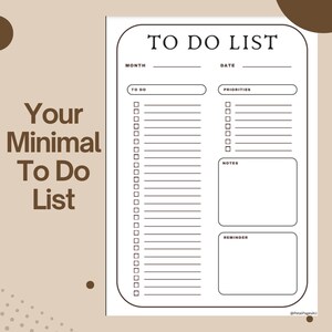 To Do List Printable, Simple Tasks List Template, Productivity Planner ...