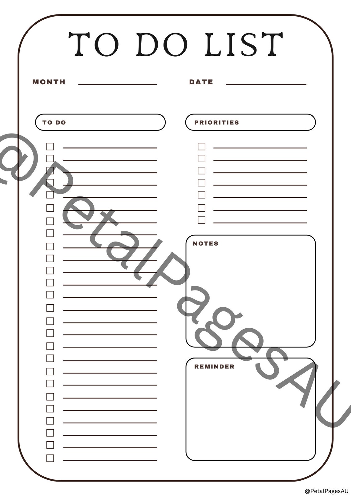 To Do List Printable, Simple Tasks List Template, Productivity Planner ...
