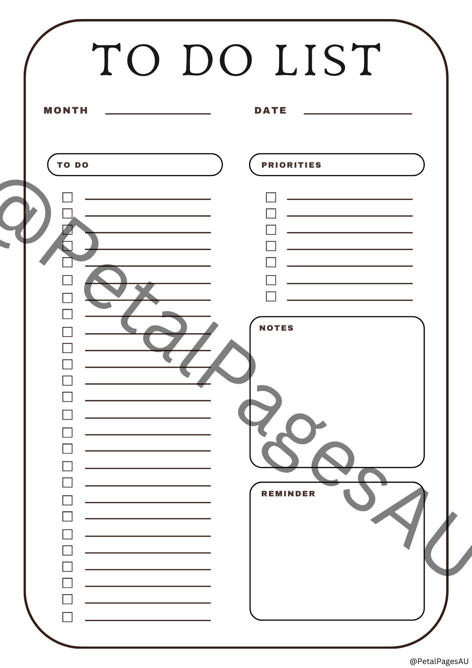 To Do List Printable, Simple Tasks List Template, Productivity Planner ...