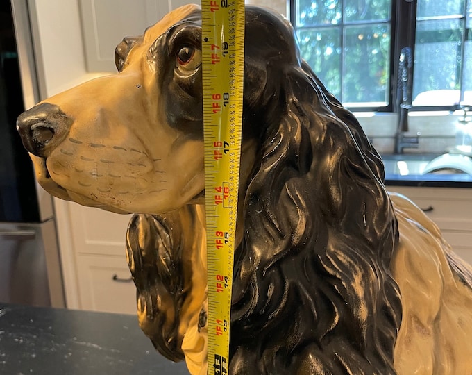 Vintage Life Size Imperfect Chalkware Cocker Spaniel Dog - Free ...