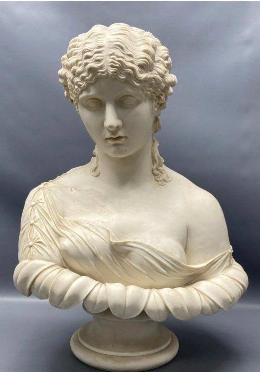 RARE 22 Parian Ware Bust of Clytie. Early 20th Century. Bisque Porcelain Copeland Neoclassical ...