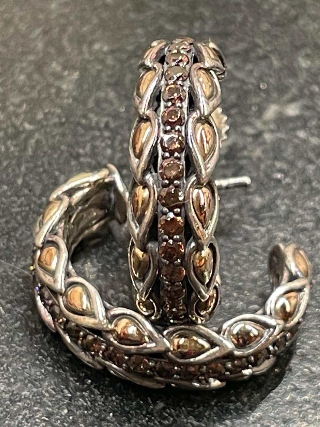 Genuine John Hardy JAI 14k & 925 Sterling Silver and Citrine Hoop Earrings- 8.94g Preowned ...