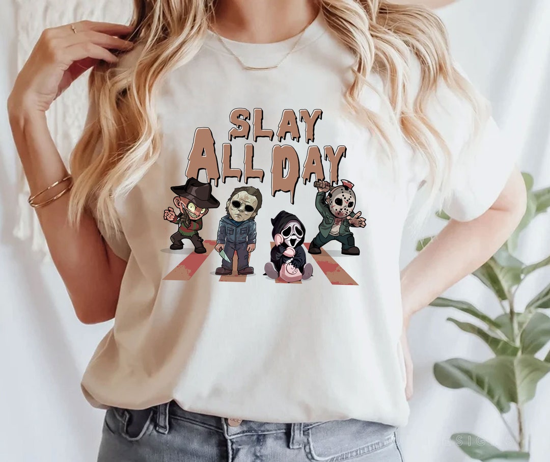 Horror Movies Serial Killer Character Shirt Slay All Day - Etsy