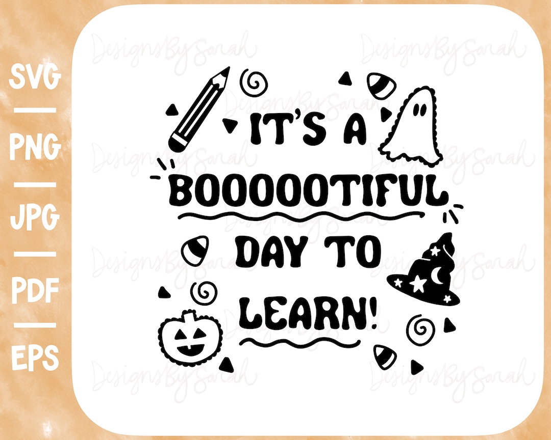 It's a Boootiful Day to Learn Svg Boo Svg Halloween - Etsy