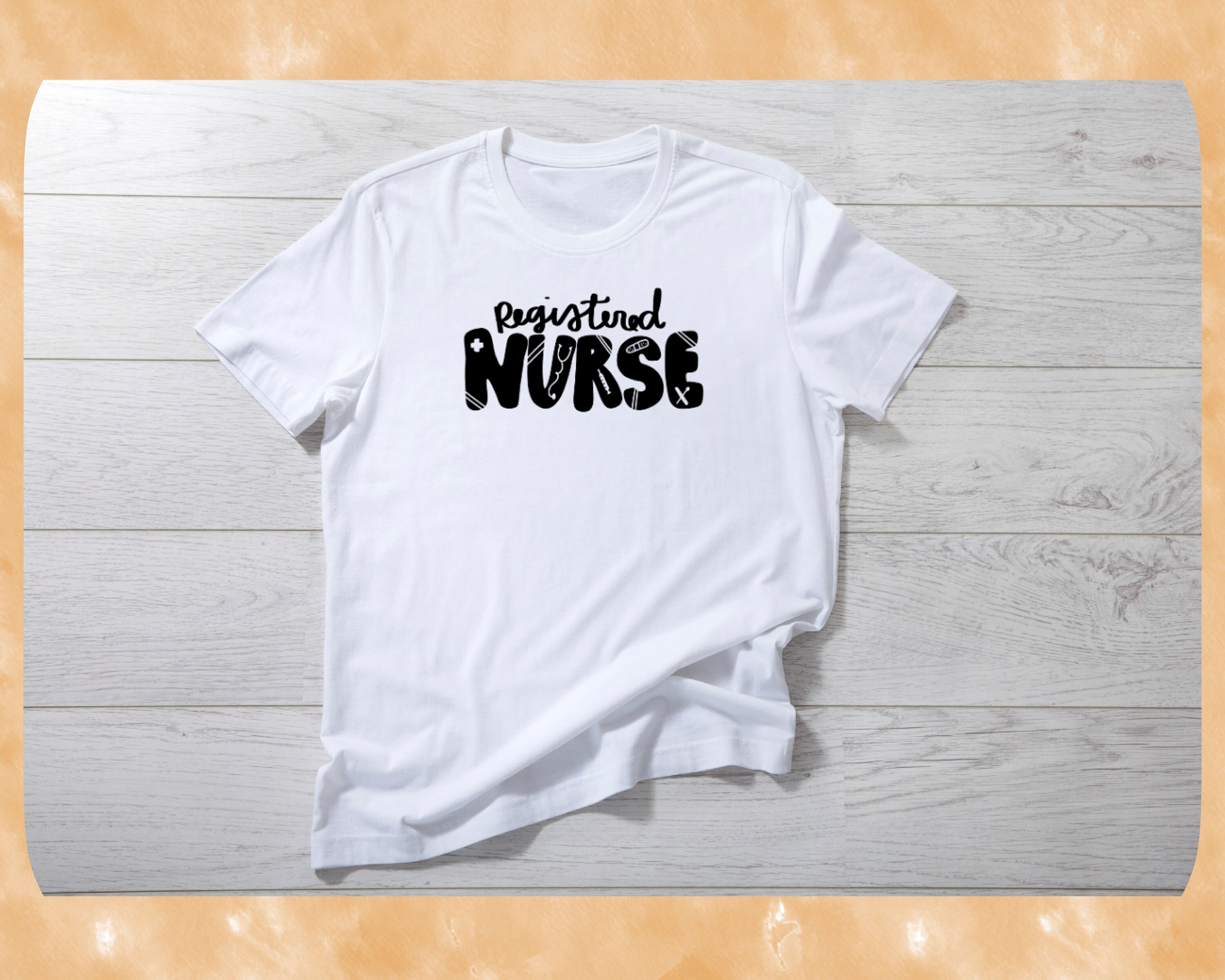 Rn Shirt Design Svg Registered Nurse Svg Cute Nurse Shirt Design Simple ...