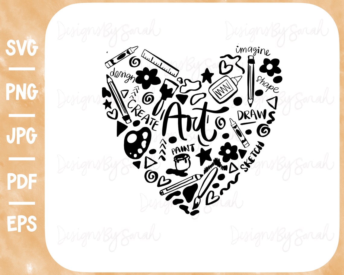 Art Teacher Svg Art Svg Art Education Svg Art Elementary Svg Art Heart ...
