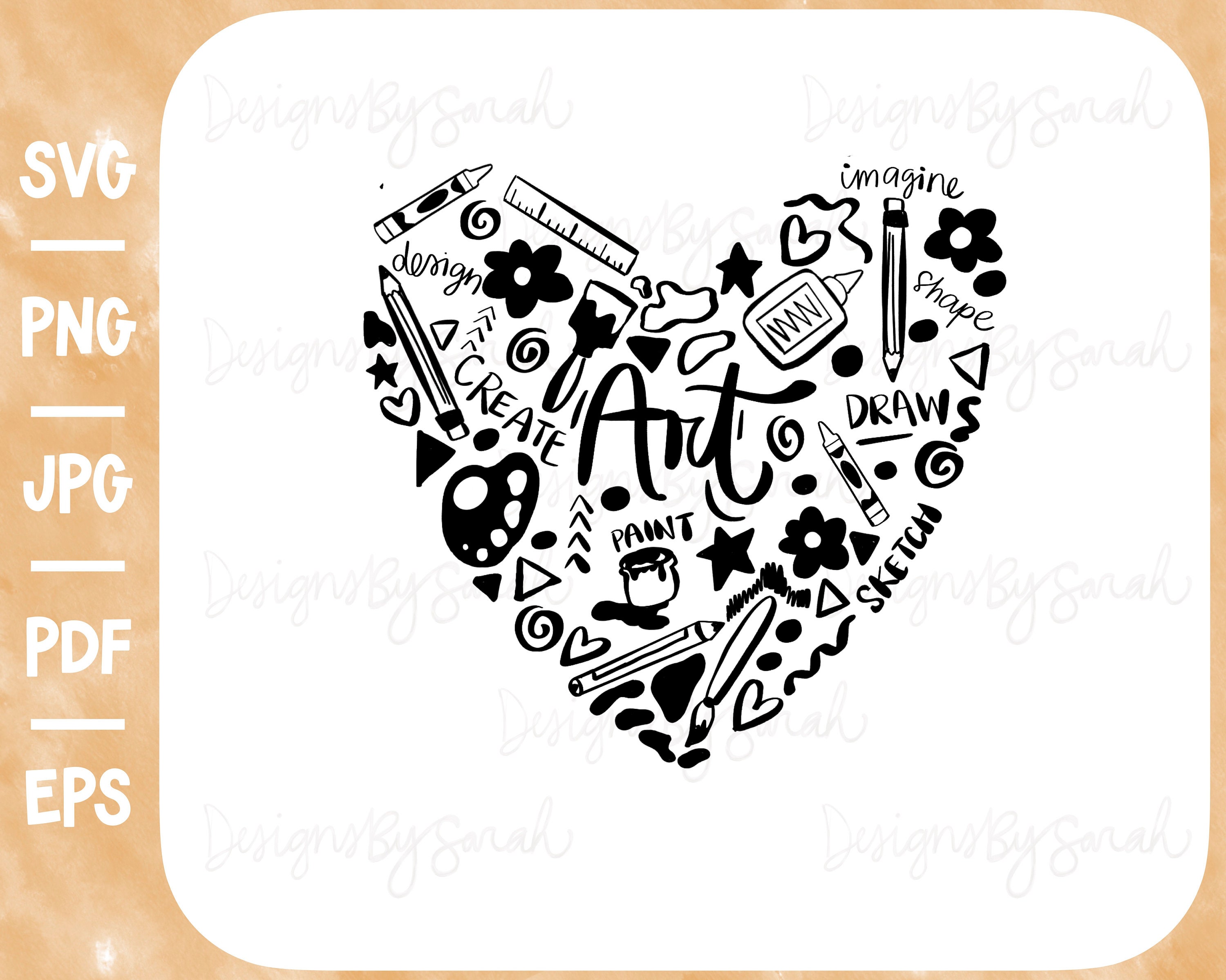 Art Teacher Svg Art Svg Art Education Svg Art Elementary Svg Art Heart ...