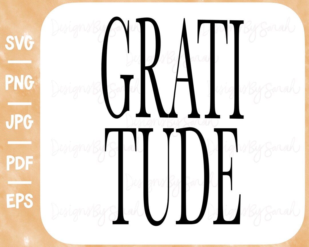 Gratitude Svg Grateful Svg Big Letters Gratitude Svg Simple Svg - Etsy