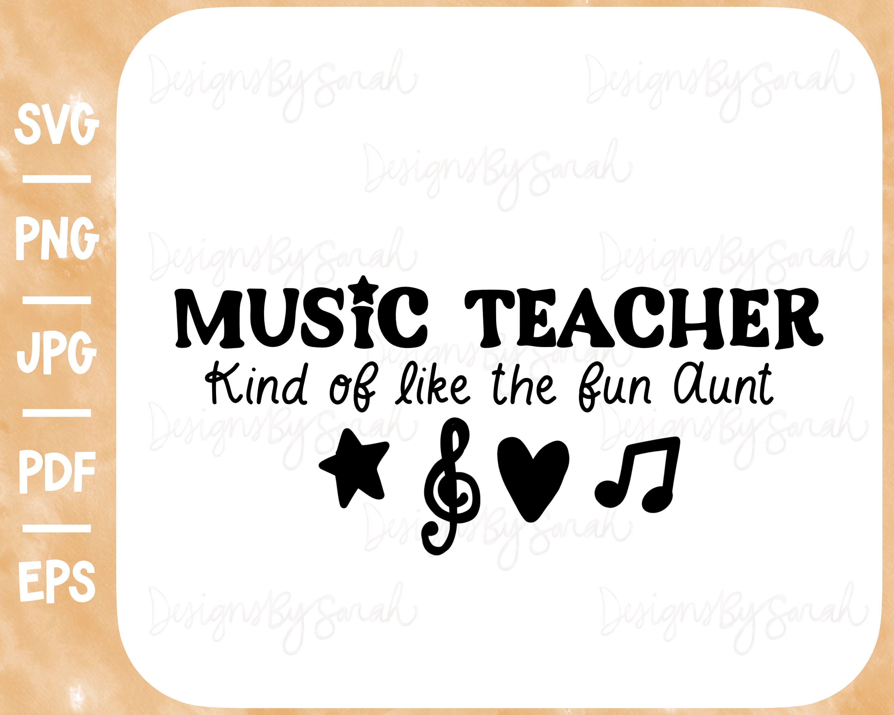 Music Teacher Svg, Fun Aunt Svg, Elementary Music Svg, Cute Music ...