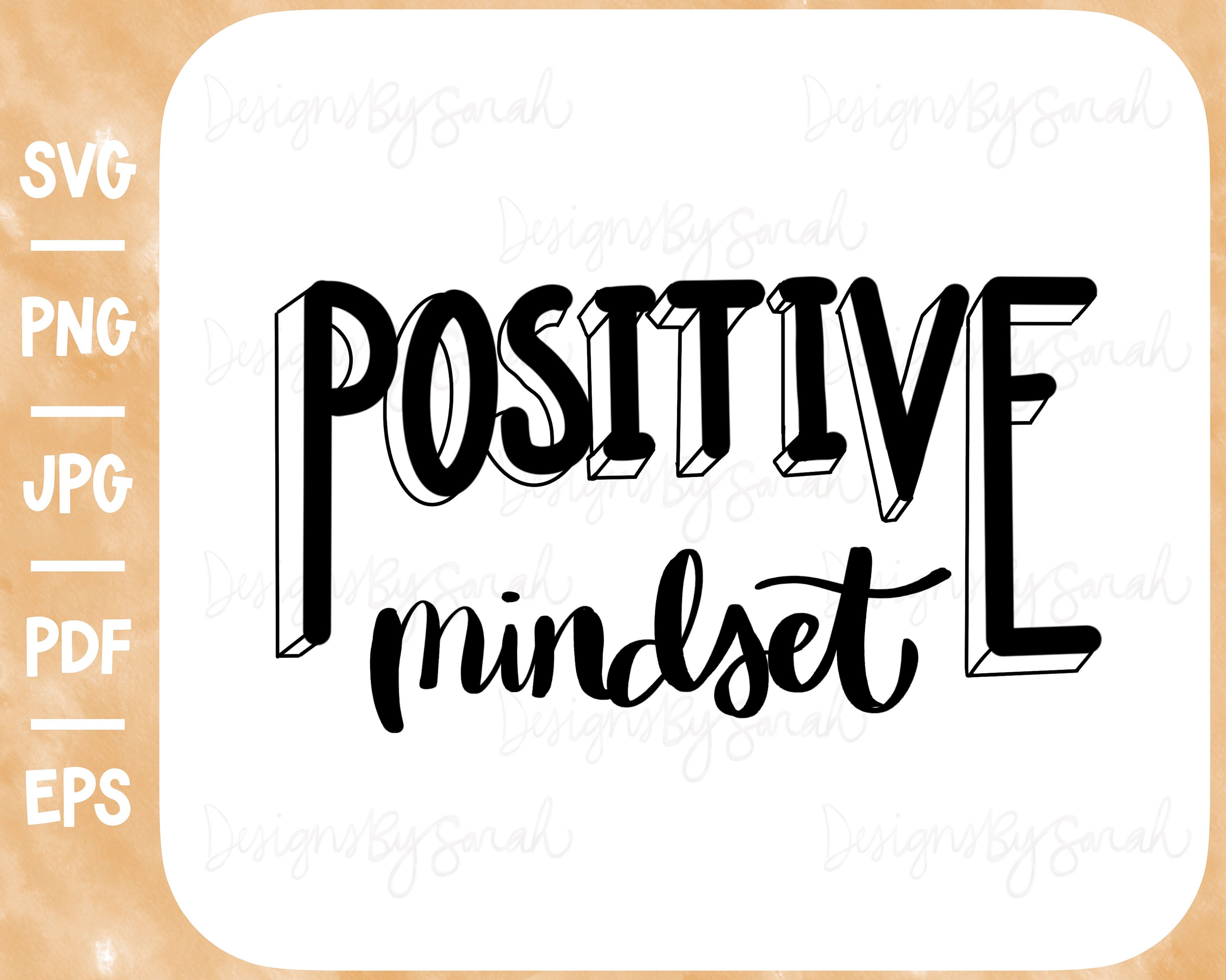 Positive Mindset Svg Positive Svg Mindfullness Svg SEL Svg Teacher Svg ...