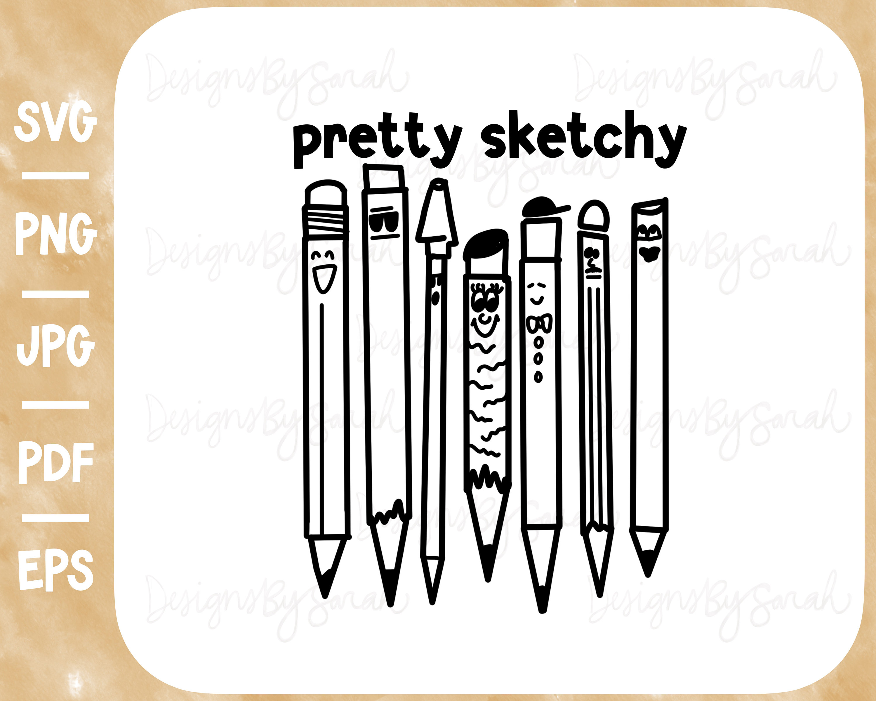Pretty Sketchy Svg Pencil Svg Art Teacher Svg Teacher Svg Art Svg Cute Svg Pun Svg Funny Svg ...