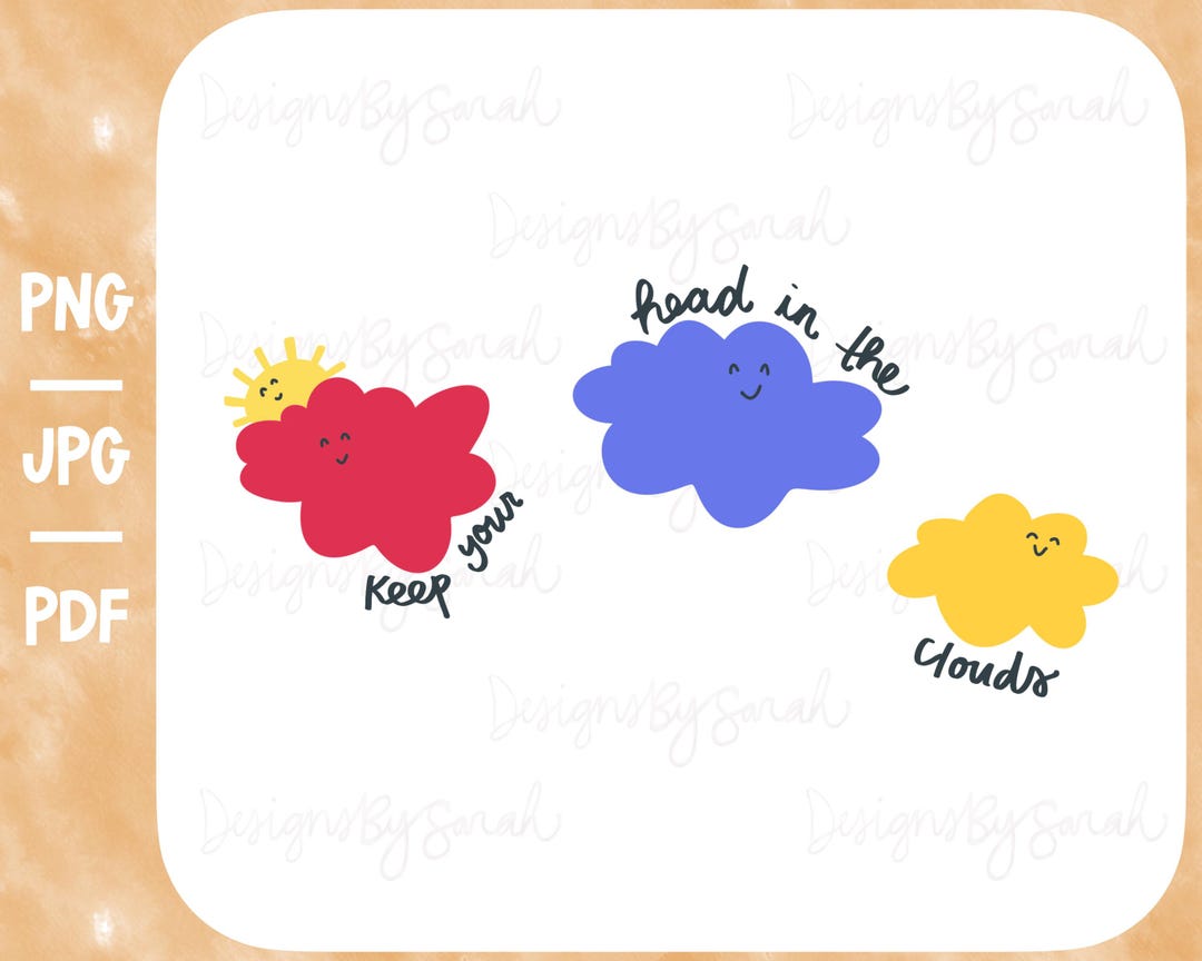 Head in the Clouds Png Primary Colors Png Clouds Png Teacher Png ...