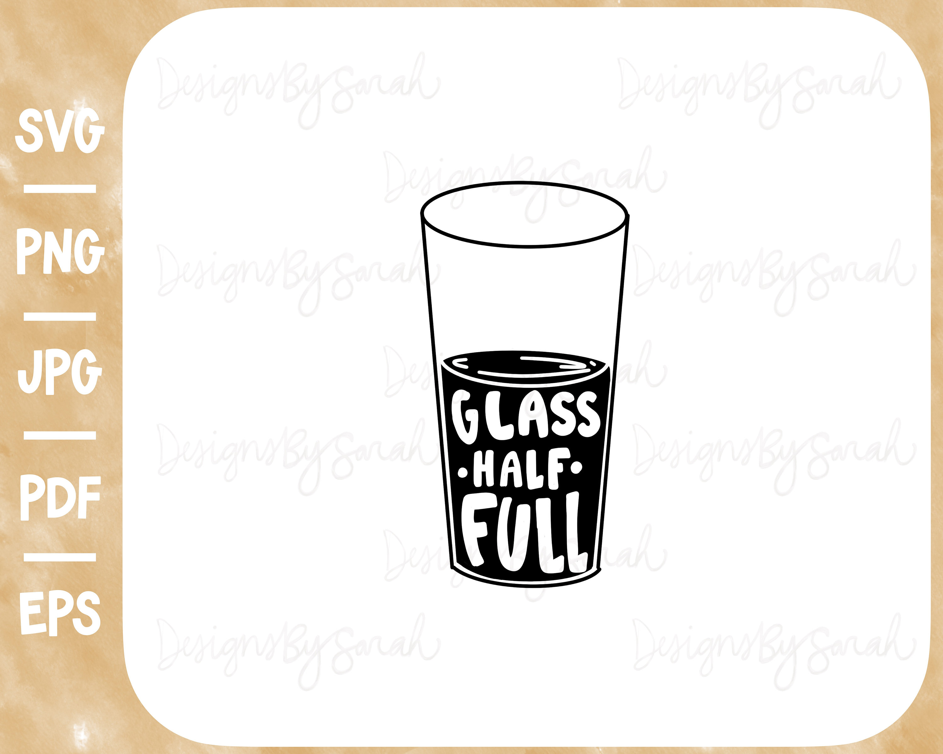 Glass Half Full Svg Optimistic Svg Glass Svg Cup Svg Positive Svg Hand ...