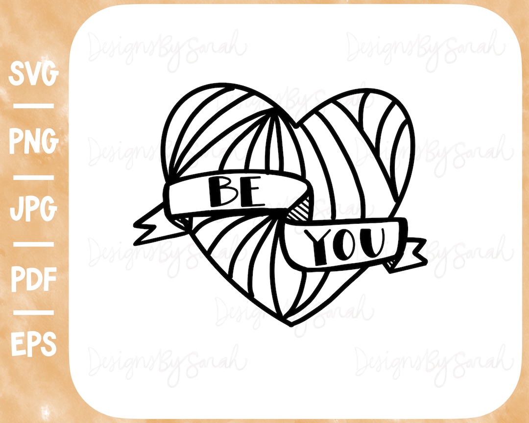 Heart Design Svg Love Svg Banner Svg Self-love Svg Be Original Svg ...